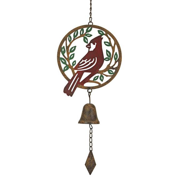 Things2Die4 | Accents | Set Of 2 Metal Cardinal Wind Chimes Home Decor ...